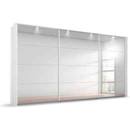 Schwebet&uuml;renschrank Rauch "Kleiderschrank Schrank Garderobe OTELI inkl. 3 Innenschubladen", wei&szlig;, B:368cm H:233cm T:68cm, Holzwerkstoff, Schr&auml;nke, Schwebet&uuml;renschrank, mit Spiegelfront und Passepartout optional mit Beleuchtung