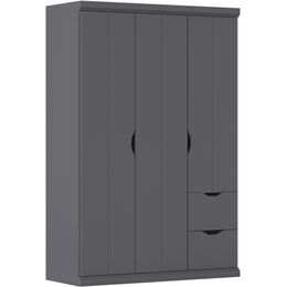 Kleiderschrank Rauch "Dreht&uuml;renschrank Schrank Garderobe W&auml;scheschrank Schlafzimmer MARLENE", grau (graumetallic), B:136cm H:203cm T:56cm, Holzwerkstoff, Schr&auml;nke, Kleiderschrank, in 3 Breiten 91/136/181 cm im Landhaus-Stil MADE IN GERMANY