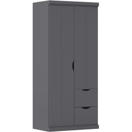 Kleiderschrank Rauch "Dreht&uuml;renschrank Schrank Garderobe W&auml;scheschrank Schlafzimmer MARLENE", grau (graumetallic), B:91cm H:203cm T:56cm, Holzwerkstoff, Schr&auml;nke, Kleiderschrank, in 3 Breiten 91/136/181 cm im Landhaus-Stil MADE IN GERMANY