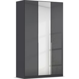 Dreht&uuml;renschrank OTTO HOME "Kleiderschrank Kleiderschr&auml;nke Schrank Garderobe AGORDO mit Glasfront", grau (graumetallic, glas basalt), B:136cm H:229cm T:54cm, Holzwerkstoff, Schr&auml;nke, Dreht&uuml;renschrank, durchdachte Innenausstattung, in 7 Breiten und 2 H&ouml;hen MADE IN GERMANY, Topseller