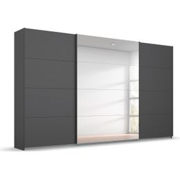 Schwebet&uuml;renschrank Rauch "Kleiderschrank Schrank Garderobe W&auml;scheschrank Ankleide OTELI", grau (graumetallic), B:315cm H:229cm T:68cm, Holzwerkstoff, Schr&auml;nke, Schwebet&uuml;renschrank, mit Mittelspiegel, in verschiedenen Dekor- und Hochglanzfarben