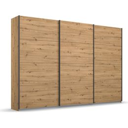 Schwebet&uuml;renschrank Rauch "Kleiderschrank Schrank Garderobe W&auml;scheschrank Ankleide OTELI", braun (eiche artisan), B:271cm H:210cm T:68cm, Holzwerkstoff, Schr&auml;nke, Schwebet&uuml;renschrank, in verschiedenen Dekor- und Hochglanzfarben