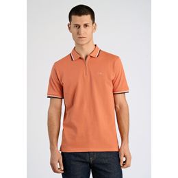 Poloshirt LINDBERGH "LINDBERGH Poloshirt", Herren, Gr. M, orange (coral), Obermaterial: 100% Baumwolle, l&auml;ssig geschnitten, Shirts