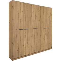 Dreht&uuml;renschrank Rauch "Kleiderschrank Schrank Garderobe TOPSELLER OTELI inkl. Inneneinteilung", braun (eiche artisan), B:226cm H:229cm T:54cm, Holzwerkstoff, Schr&auml;nke, Dreht&uuml;renschrank, mit zus&auml;tzlichen Einlegeb&ouml;den, optional mit Spiegel MADE IN GERMANY