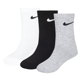 Socken Nike Sportswear "NHN NIKE BASIC PACK CREW 3PK", Damen, Gr. 23/26,5 (5), wei&szlig;, dk gr, Obermaterial: 97% Polyester, 3% Elasthan, Socken Socken, f&uuml;r Kinder, sportlicher Stil, dreiteiliges Set