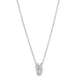 Kette mit Anh&auml;nger Firetti "Schmuck Geschenk Silber 925 Halsschmuck Halskette Ankerkette", silber (silberfarben, kristallwei&szlig;), Halsketten, Damen, Silber 925 (Sterlingsilber), L: 45 B: 1,1mm, mit Zirkonia (synth.), B:1,1mm