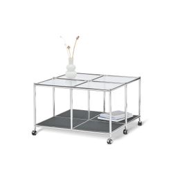 Tchibo - Couchtisch mit Rollen &raquo;Cn3&laquo; - 78x78x44,5cm - chrom - Metall / Glas / Metall