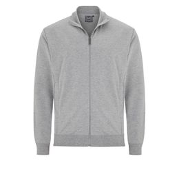 Sweatjacke Ahorn Sportswear, Herren, Gr. 6XL, grau (grau, meliert), 100% Baumwolle, bestickt, unifarben, normal, hoch geschlossener Ausschnitt, Sweatjacken Sweatjacke, in sportlichem Design