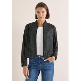 Blouson Cecil, Damen, Gr. S (38), schwarz, Web, 50% Baumwolle, 45% Polyester, 5% Elasthan, unifarben, comfort fit normal, hoch geschlossener Ausschnitt, elastischer Bund, Jacken Blouson, mit Stehkragen