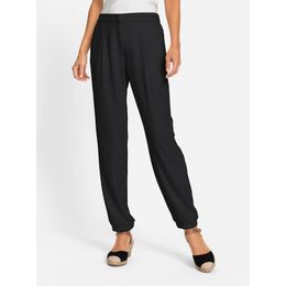 Webhose Inspirationen, Damen, Gr. 20, Kurzgr&ouml;&szlig;en, schwarz, 95% Polyester, 5% Elasthan, unifarben, lang, Hosen