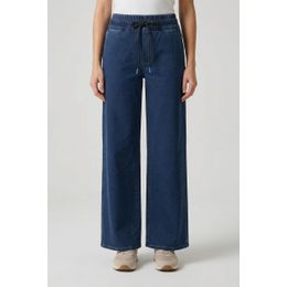 Jogg Pants Pepe Jeans "LOOSE JOGGER EVA", Damen, Gr. 25, L&auml;nge 30, mid blau, Denim/Jeans, Obermaterial: 58% Baumwolle, 29% Modal, 11% Polyester, 2% Elasthan, loose fit lang, Jeans, Mid Waist, Straight Leg