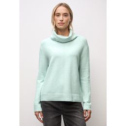 Rollkragenpullover Street One, Damen, Gr. 36, mellow mint meliert, Web, 37% Baumwolle, 34% Polyacryl, 26% Polyester, 3% Elasthan, unifarben, normal normal, hoch geschlossener Ausschnitt, B&uuml;ndchen, Pullover Rollkragenpullover, im soften Baumwoll-Mix