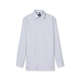 Businesshemd OLYMP "OLYMP Luxor, modern fit, Global Kent", Herren, Gr. 40, Normaler Arm, silbergrau, 100% Baumwolle, Hemden