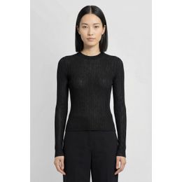 Rundhalspullover HUGO BLUE "Somya", Damen, Gr. S (36), schwarz 001, Strick, Obermaterial: 88% Viskose, 12% Polyester, unifarben, figurbetont h&uuml;ftlang, Rundhals, Pullover Rundhalspullover, Rippstrick im Viskosemix