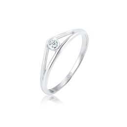 Verlobungsring Elli DIAMONDS "Diamant Brillantschliff (0.03 ct) 925 Sterling Silber" Gr. 58, silber, Fingerringe, Damen, 58mm, 0,03 P1 = bei 10-facher Vergr&ouml;&szlig;erung erkennbare Einschl&uuml;sse, Silber 925 (Sterlingsilber), 2mm, Verlobungsring