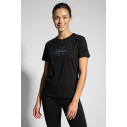 T-Shirt Calvin Klein Jeans "SS CLASSIC FIT TEE", Damen, Gr. M (40), schwarz, Single Jersey, Obermaterial: 100% Baumwolle, unifarben, regular fit normal, Rundhals, eingesetzt abgesteppte Kante, Shirts T-Shirt, Mit Rundhalsausschnitt