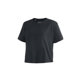 T-Shirt Maier Sports "MS FAV Tee Cropped W", Damen, Gr. XL, schwarz, 100% Baumwolle, Rundhals, Shirts T-Shirt, Damen Crop Shirt