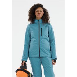 Skijacke WHISTLER "Jada", Damen, Gr. 46, blau, 94% Polyester, 6% Elasthan, unifarben, lang, ohne Ausschnitt, Jacken Skijacke, mit 15.000 mm Wassers&auml;ule