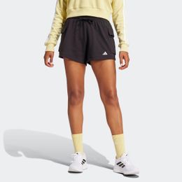 Shorts adidas Sportswear "W SL FT SHO", Damen, Gr. S, N-Gr, schwarz-wei&szlig; (schwarz, wei&szlig;), Obermaterial: 70% Baumwolle, 30% Polyester, Hosen Shorts, lockere Passform, mit Kordelverschluss, aus weichem French Terry