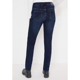 Comfort-fit-Jeans Cecil, Damen, Gr. 27, L&auml;nge 30, dunkelblau schwarz washed, Jeans, 67% Baumwolle, 31% Polyester, 2% Elasthan, unifarben, kn&ouml;chellang, Jeans, 5-Pocket-Style