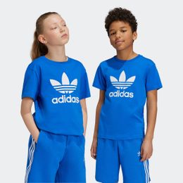 T-Shirt adidas originals "TREFOIL TEE", Jungen, Gr. 164, blau, Obermaterial: 100% Baumwolle, Rundhals, Shirts T-Shirt, f&uuml;r Kinder und Teens, sportlicher Stil, ohne Verschluss
