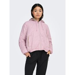 Steppjacke Only "ONLMIKI HOOD QUILT JACKET CC OTW", Damen, Gr. S, burnished lila, Steppware, Obermaterial: 100% Nylon, unifarben, Po-bedeckend, Jacken Steppjacke, mit seitlichem Kordelzug am Saum