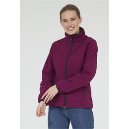 Softshelljacke WHISTLER "Covina", Damen, Gr. 40, grau (lila, anthrazit), 94% Polyester, 6% Elasthan, unifarben, normal, hoch geschlossener Ausschnitt, Jacken Softshelljacke, mit wasser- und winddichtem Funktionsmaterial