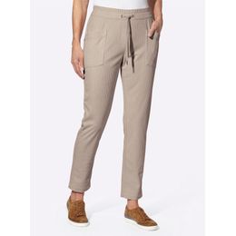 Cordhose Casual Looks, Damen, Gr. 42, Normalgr&ouml;&szlig;en, beige (sesam), 100% Polyester, unifarben, Hosen Cordhose