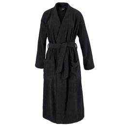 Unisex-Bademantel Egeria "Topas, ideal f&uuml;r Sauna & Spa, Hotelbademantel, Morgenmantel" Gr. XL, schwarz, L:130cm, Walkfrottee, Hausm&auml;ntel, f&uuml;r Damen & Herren, in Kimonoform