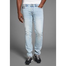 Straight-Jeans Bruno Banani "Hutch", Herren, Gr. 28, L&auml;nge 32, blau (atlantic blu), Denim/Jeans, Obermaterial: 98% Baumwolle, 2% Elasthan, vintage, normal lang, Jeans Straight-Jeans, gerade geschnittenes Bein, niedrige Leibh&ouml;he, regul&auml;re Passform