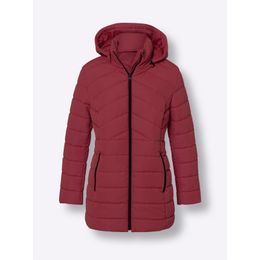 Damen Steppjacke mit abnehmbarer Kapuze dunkelrot, Gr&ouml;&szlig;e 46