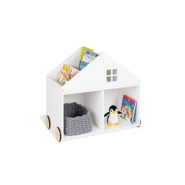 Pinolino Kinderb&uuml;cherregal mit Rollen Hus &ndash; wei&szlig;