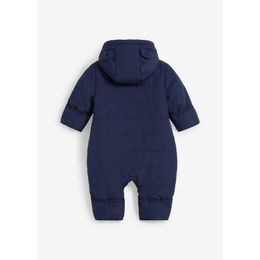 bonprix Wattierter wasserabweisender Overall mit Teddyfleece, blau, Gr.110, Kuscheliger Baby-Schneeoverall mit Kapuze mit umklappbare F&auml;ustlinge und F&uuml;&szlig;chen