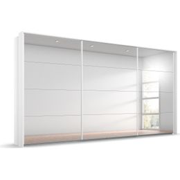 Schwebet&uuml;renschrank Rauch "Kleiderschrank Schrank Garderobe OTELI inkl. 3 Innenschubladen", wei&szlig;, B:368cm H:214cm T:68cm, Holzwerkstoff, Schr&auml;nke, Schwebet&uuml;renschrank, mit Spiegelfront und Passepartout optional mit Beleuchtung