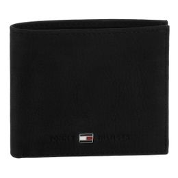 Geldb&ouml;rse Tommy Hilfiger "JOHNSON MINI CC WALLET", Herren, schwarz, Leder, gepflegt, unifarben, Basic, Kleinlederwaren, in schlichter Optik