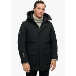Steppjacke Superdry "City Padded Parka Jacket", Damen, Gr. 3XL, schwarz, Web, Obermaterial: 51% Elastomultiester, 49% Polyester, unifarben, loose fit, Jacken Steppjacke