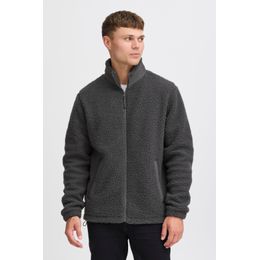 Fleecejacke Blend "BHLaursus", Herren, Gr. XL, forged iron, 100% Polyester, unifarben, Basic, regular fit normal, normaler offener Saum, Jacken Fleecejacke, Kuschelige Teddyjacke mit Taschen
