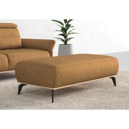 Polsterhocker Home Affaire "Fjord", gelb (mustard), B:132cm H:45cm T:70cm, 100% Polyester, Hocker, Polsterhocker, Mit einem Holzrahmen in Buche massiv eichefarbig, mit F&uuml;&szlig;en 15 cm hoch