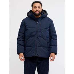 Jack & Jones PlusSize Steppjacke "JJEOWEN PUFFER SN PLS", Damen, Gr. 3XL, sky captain, Web, Obermaterial: 100% Polyester, JACK & JONES PLUSSIZE, regular fit, hoch geschlossener Ausschnitt, Rippb&uuml;ndchen, Jacken Steppjacke