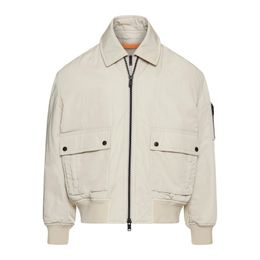 Blouson BOSS Orange "Oking", Herren, Gr. 46, beige (light beige271), Web, Obermaterial: 100% Polyester, unifarben, regular fit h&uuml;ftlang, Strickb&uuml;ndchen, Jacken Blouson, mit abnehmbarem Kragen