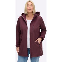 Softshelljacke sheego, Herren, Gr. 42, burgund, 94% Polyester, 6% Elasthan, Innenseite:100% Polyester, unifarben, Jacken Softshelljacke