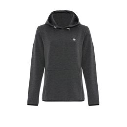 Kapuzenpullover MOROTAI "MOROTAI Damen MOROTAI Sakura Travel Hoodie", Damen, Gr. M, dunkelgrau, 50% Polyester, 40% Modal, 10% Elasthan, mehrfarbig, slim fit, ohne Ausschnitt, Pullover Kapuzenpullover