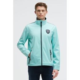 Softshelljacke CAMP DAVID, Herren, Gr. M, new aqua, Material: 94% Polyester, 6% Elasthan, Futter: 100% Polyester, unifarben, regular fit normal, eingesetzt B&uuml;ndchen, Jacken Softshelljacke, mit verstellbarem Gummizug im Saum