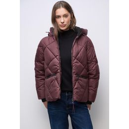 Steppjacke Street One, Damen, Gr. 40, light mahagony rot, Stoff, Obermaterial: 100% Polyester; Futter: 100% Polyester; F&uuml;llung: 100% Polyester, unifarben, normal normal, ohne Ausschnitt, Rippb&uuml;ndchen, Jacken Steppjacke, mit Kapuze mit Tunnelzugband