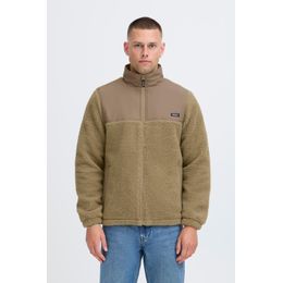 Pl&uuml;schjacke Blend "BHMTort", Herren, Gr. L, sepia tint, 100% Polyester, colorblocking, normal normal, hoch geschlossener Ausschnitt, elastischer Bund, Jacken, Kuschelige Teddyjacke mit Taschen