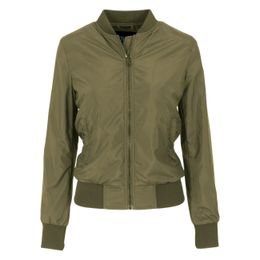 Allwetterjacke Urban Classics "Urban Classics Damen Ladies Light Bomber Jacket", Damen, Gr. XS, olive, 100% Polyester, unifarben, normal, Rundhals, Jacken