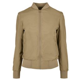 Allwetterjacke Urban Classics "Urban Classics Damen Ladies Light Bomber Jacket", Damen, Gr. M, khaki, 100% Polyester, unifarben, normal, Rundhals, Jacken