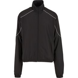Trainingsjacke Urban Classics "Urban Classics Piped Panel Trackjacket", Herren, Gr. M, schwarz, 100% Polyester, gestreift, normal, amerikanischer Ausschnitt, Jacken Trainingsjacke
