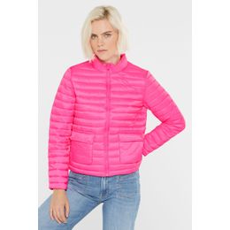 Steppjacke SENSES.THE LABEL, Damen, Gr. M, rosa (vivid pink), Steppware, Material: 100% Polyamid, Futter: 100% Polyester, F&uuml;llung: 100% Polyester, unifarben, gerade kurz, eingesetzt gerader Abschluss, Jacken Steppjacke, mit verstellbarem Gummizug im Saum