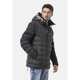 Cipo & Baxx Winterjacke CIPO & BAXX "CM185", Herren, Gr. M, schwarz, Stoff, 100% Polyester, unifarben, regular fit normal, Jacken Winterjacke, mit markanter Marken-Zipperleiste